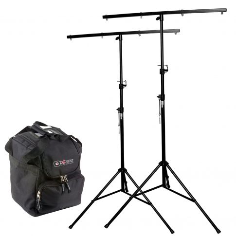 (2) ProX DJ Lighting Stands with T-Bars & Case | IDJNOW